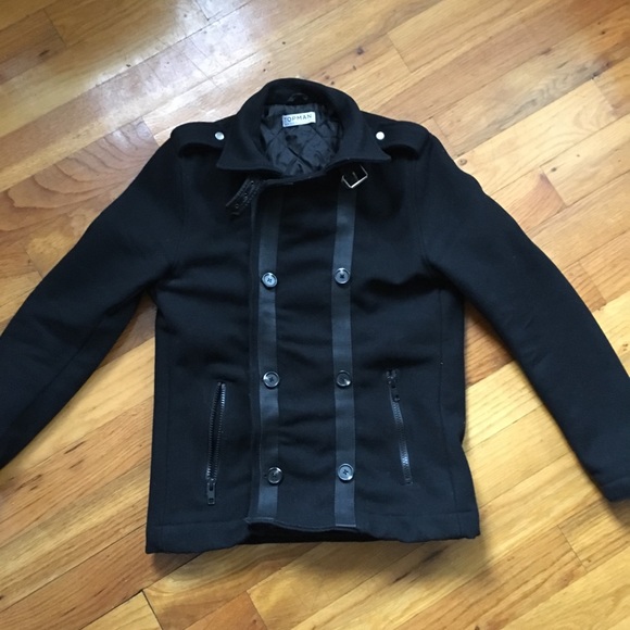 Topman | Jackets & Coats | Really Stylish Black Pea Coat | Poshmark
