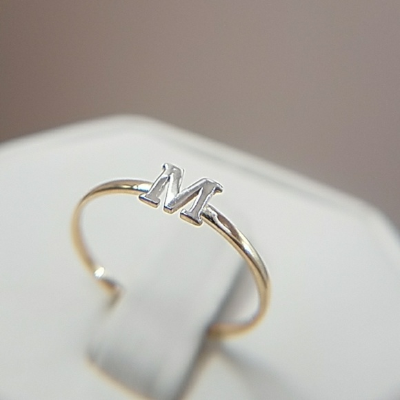 Jewelry | 14k Gold Initial Letter M Dainty Ring All Letter | Poshmark