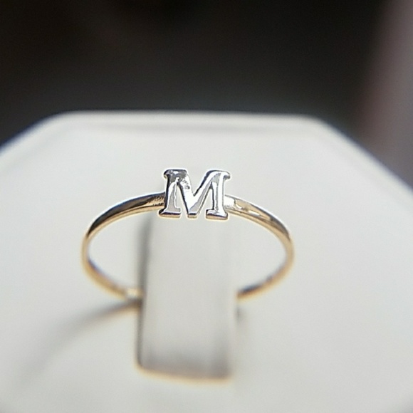 Jewelry | 14k Gold Initial Letter M Dainty Ring All Letter | Poshmark