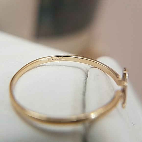 Jewelry | 14k Gold Initial Letter M Dainty Ring All Letter | Poshmark