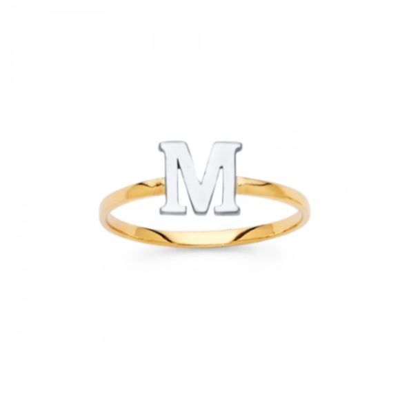 Jewelry | 14k Gold Initial Letter M Dainty Ring All Letter | Poshmark