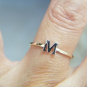 Jewelry | 14k Gold Initial Letter M Dainty Ring All Letter | Poshmark