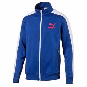 Puma | Jackets & Coats | New Puma T7 Track Jacket True Blue Mxl Nwt ...