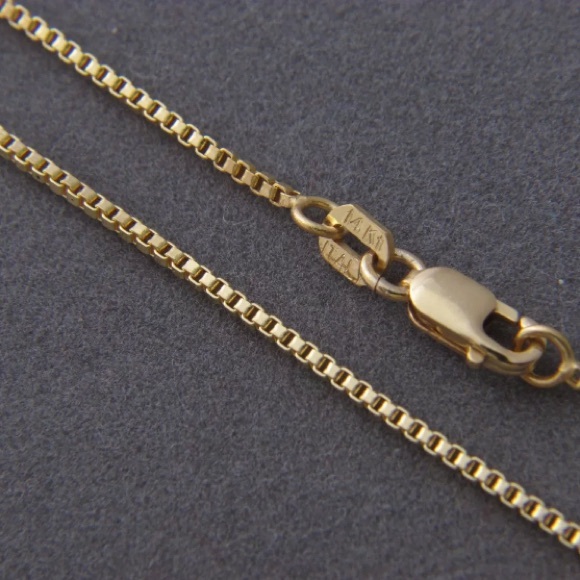 Accessories | 14k Solid Gold Box Chain 22 15mm Necklace New | Poshmark