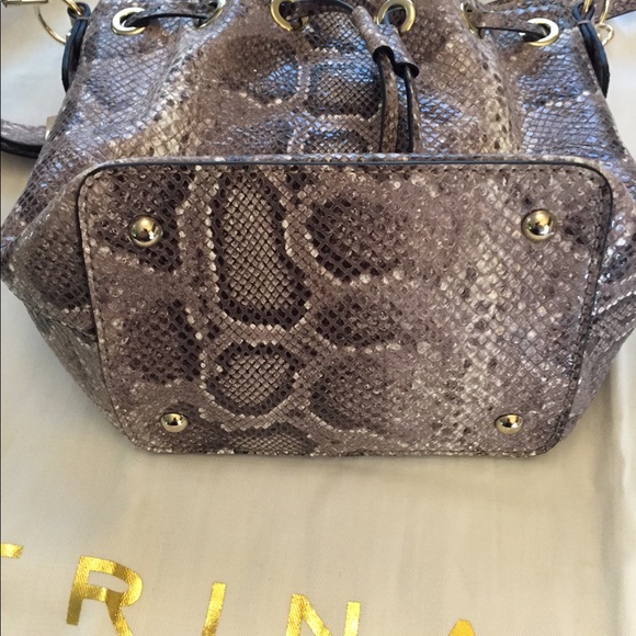 Trina Turk | Bags | Trina Turk Silver Python Bucket Crossbody Bag | Poshmark