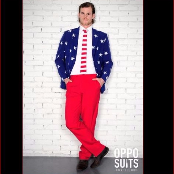 OPPO SUITS | Suits & Blazers | Stars Stripes Men Costume Suits ...