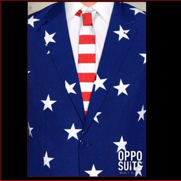 OPPO SUITS | Suits & Blazers | Stars Stripes Men Costume Suits ...