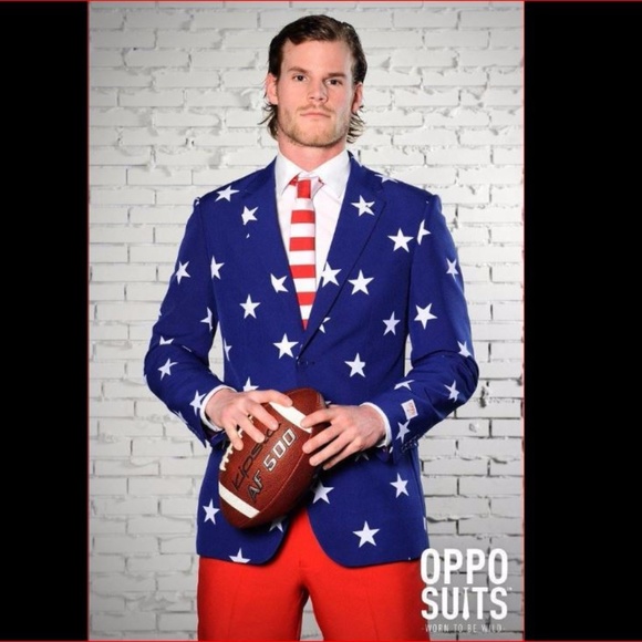 OPPO SUITS | Suits & Blazers | Stars Stripes Men Costume Suits ...