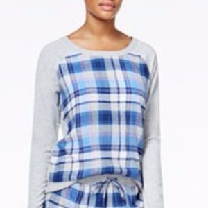 Jenni | Intimates & Sleepwear | Jenni Plaidpanel Pajama Top Navy Plaid ...