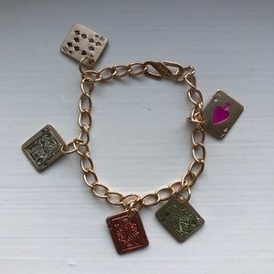 Jewelry | Brassy Gold Playing Cards Charm Bracelet | Poshmark