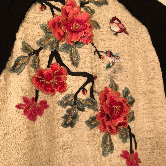 Zara | Jackets & Coats | Zara Embroidered And Embellished Bomber Jacket ...