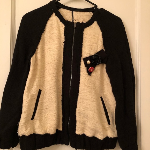 Zara | Jackets & Coats | Zara Embroidered And Embellished Bomber Jacket ...