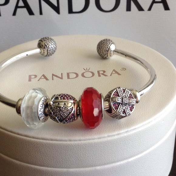 Pandora | Jewelry | Pandora Christmas 27 Red Charmset Of 4 New | Poshmark