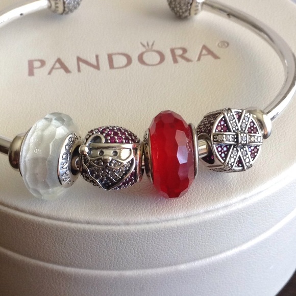 Pandora | Jewelry | Pandora Christmas 27 Red Charmset Of 4 New | Poshmark