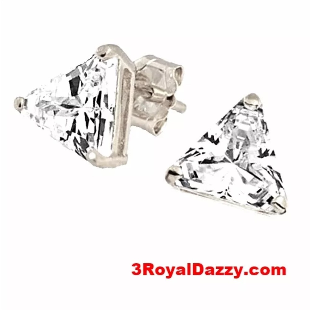 18k Layered On Sterling Silver Triangle - Gem