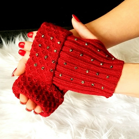 Accessories | Burgundy Fingerless Mittens | Poshmark