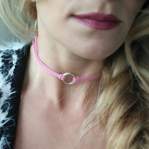 Jewelry | Pink Faux Leather Choker | Poshmark
