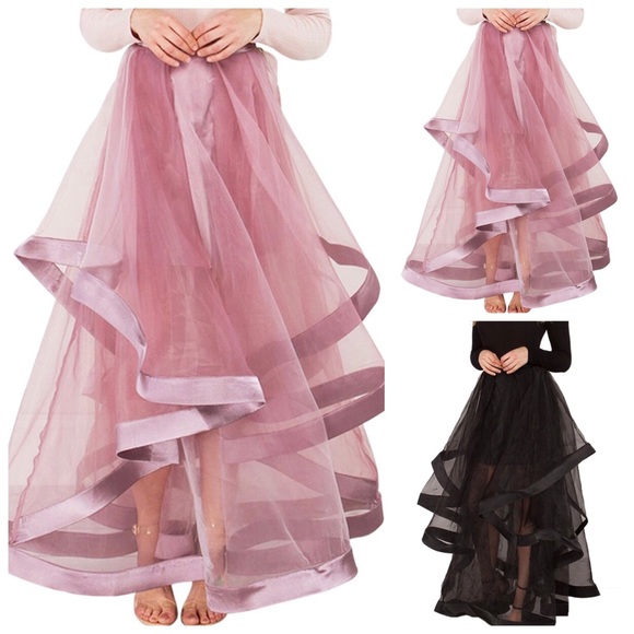 Skirts | Pink Tulle Organza Layered Ruffle Skirt | Poshmark