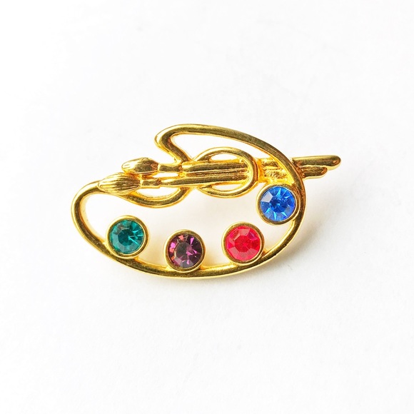 Vintage | Accessories | Vintage Painters Palette Brooch | Poshmark