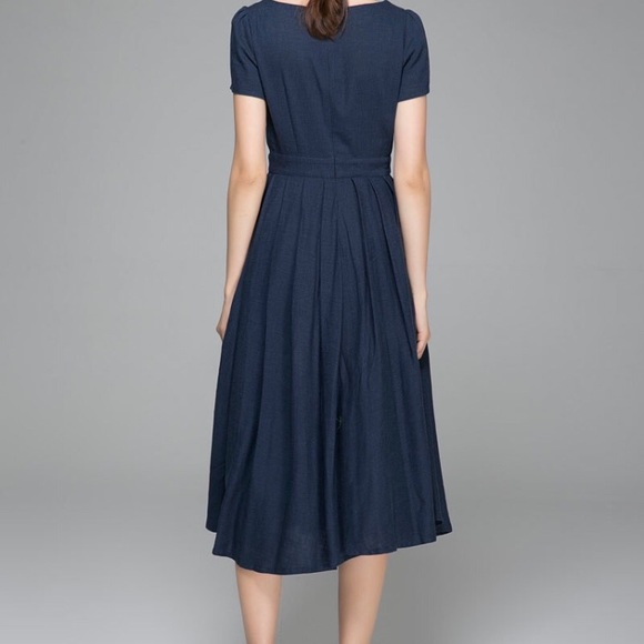 Dresses | Navy Blue Bridesmaid Matron Of Honor Swing Maxi | Poshmark