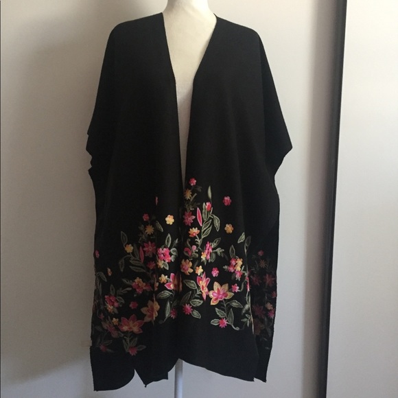 Tops | Garden Embroidered Poncho | Poshmark