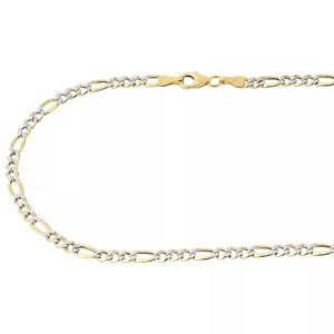 Accessories | 14k Yellow Gold Diamond Cut Figaro Mens 24 Chain | Poshmark