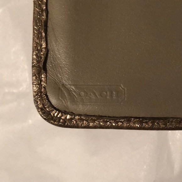 Coach | Bags | Coach Metallic Leather Folding Wallet | Poshmark