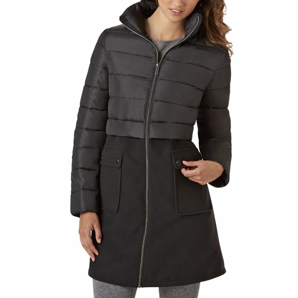 KC Collections | Jackets & Coats | Kc Collection Mixed Media Coat ...