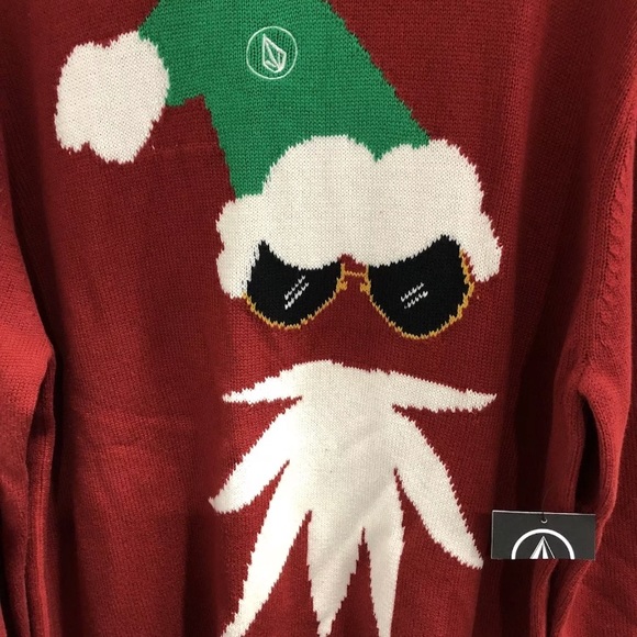 Volcom | Sweaters | Mens Volcom Red Ugly Christmas Sweater New | Poshmark