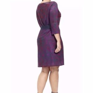 Jete | Dresses | Jete Long Sleeve Black Damask Red Violet Dress Xl ...
