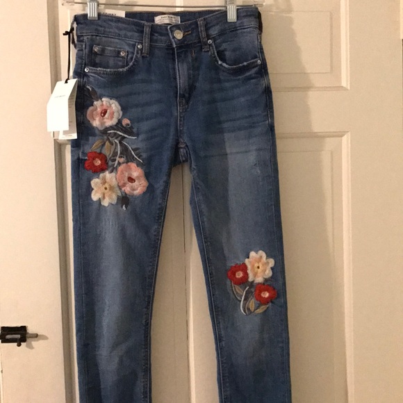 Zara | Jeans | Zara Embroidered Jeans | Poshmark