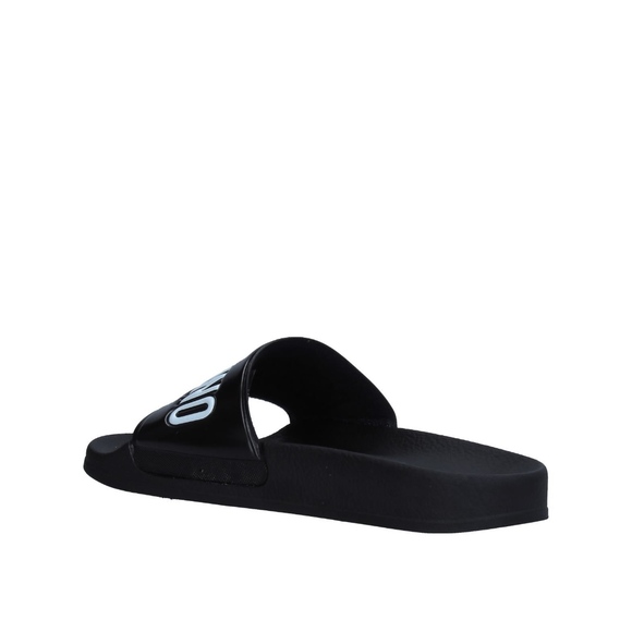 Moschino | Shoes | New Black Moschino Slides Sandals | Poshmark