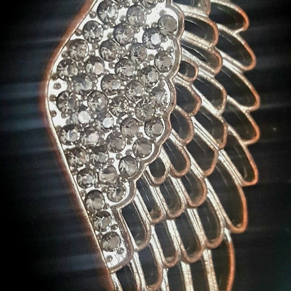 Jewelry | Silver And Crystal Angel Wing Choker | Poshmark