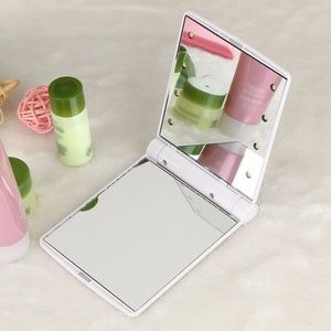 Makeup | Folding Portable Lighted Compact Mirror White | Poshmark