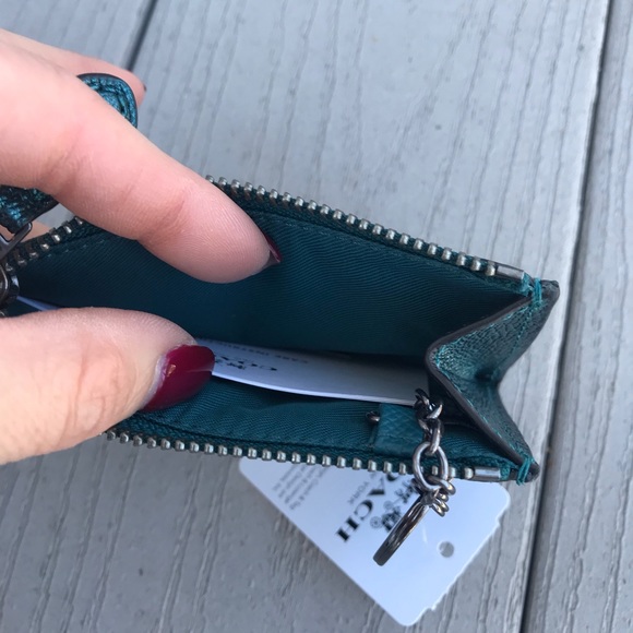Coach | Bags | Coach Metallic Teal Coincard Holder | Poshmark