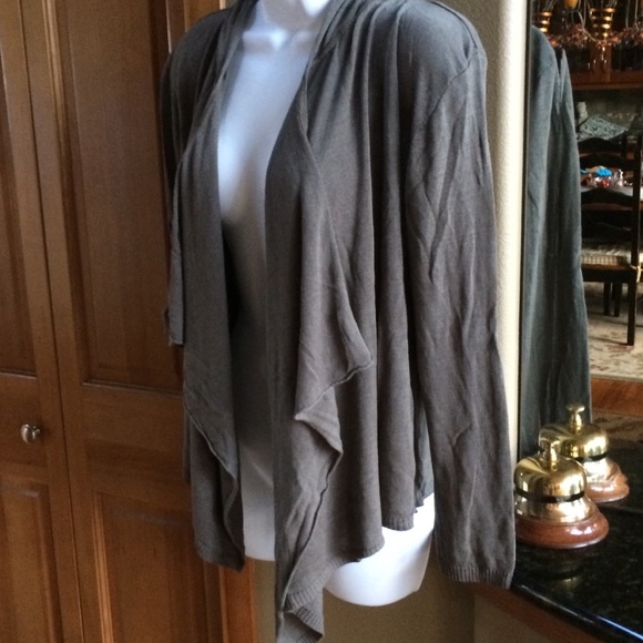 M.Rena Los Angeles | Tops | Nwt Open Front Drape Knit Yoga Hooded Cardi ...