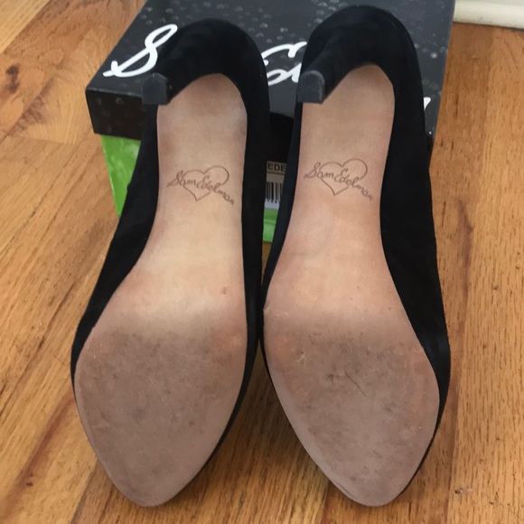 Sam Edelman | Shoes | Sam Edelman Suede Black Platform Pumps Size 6 ...