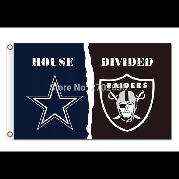 NFL | Accessories | Raiders Cowboys House Divided Flag 3x5nip | Poshmark