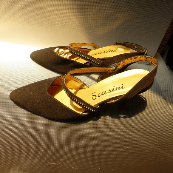 scasini | Shoes | Scasini Peau De Soie Rhinestone Straps 25 Heels ...