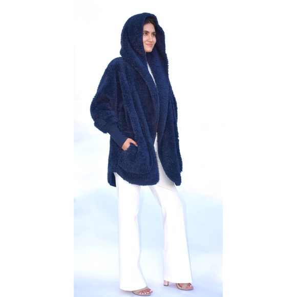 Nordic Beach | Jackets & Coats | Nordic Beach Fluffy Jacket Navy | Poshmark