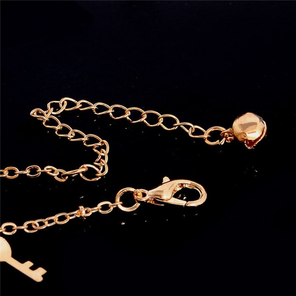 Jewelry | Gold Lock Key Charm Bracelet Anklet | Poshmark
