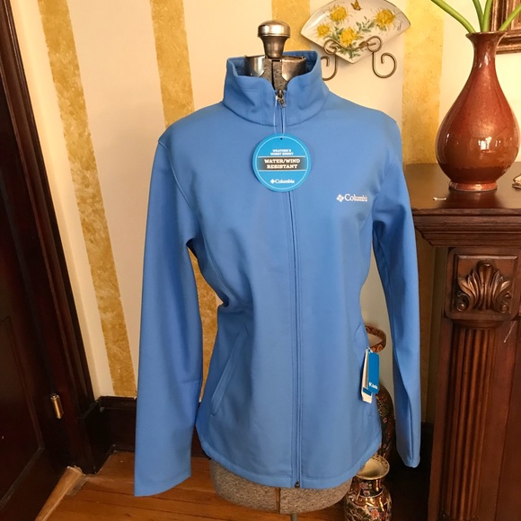 Columbia | Jackets & Coats | Nwt Columbia Light Blue Windrain Resistant ...