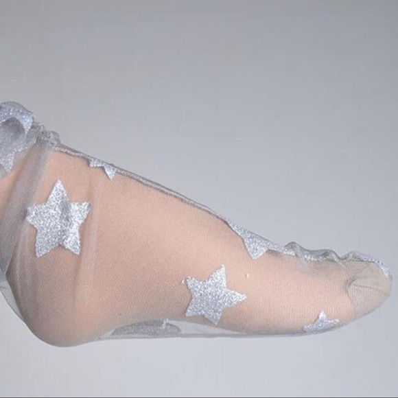 MyBlingThingz | Accessories | Glitter Stars Tulle Socks Sheer Mesh ...