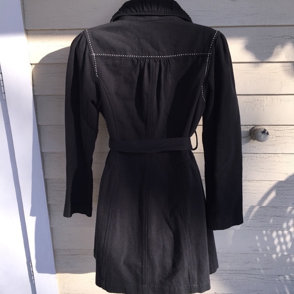 Nick & Mo | Jackets & Coats | Nick Mo Black Cotton Tie Front Coatcute ...