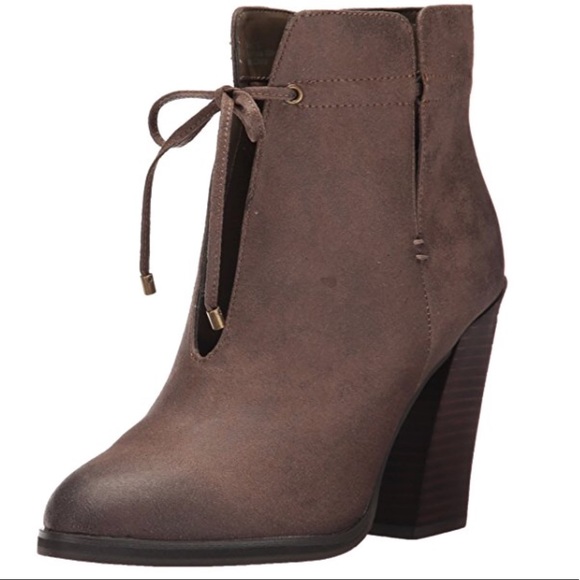 Urban Outfitters | Shoes | Taupe Distressed Front V Split Ankle Bootie ...