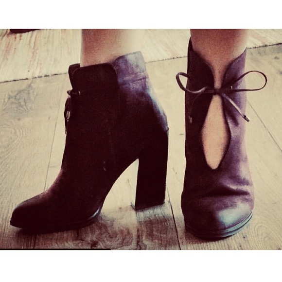 Urban Outfitters | Shoes | Taupe Distressed Front V Split Ankle Bootie ...