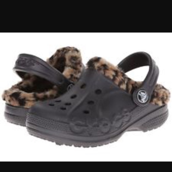 CROCS | Shoes | Nwt Kids Crocs Baya Leopard Lined Clogs | Poshmark