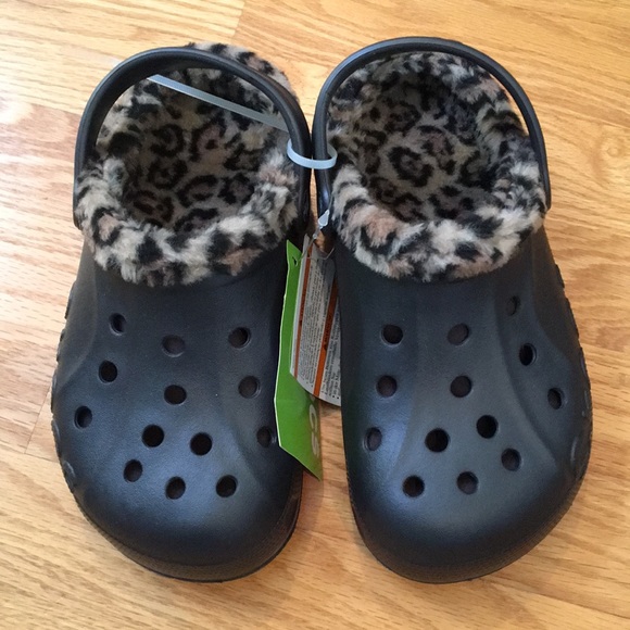 CROCS | Shoes | Nwt Kids Crocs Baya Leopard Lined Clogs | Poshmark