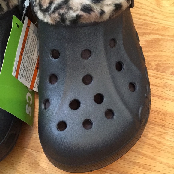 CROCS | Shoes | Nwt Kids Crocs Baya Leopard Lined Clogs | Poshmark