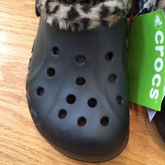CROCS | Shoes | Nwt Kids Crocs Baya Leopard Lined Clogs | Poshmark